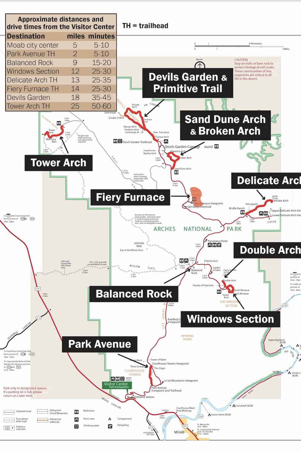Arches National Park Map and Resources - Matt and Karen .com